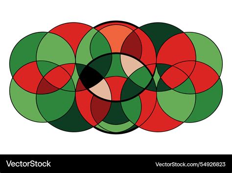 Dynamic Overlapping Circular Patterns In Bold Red Vector Image