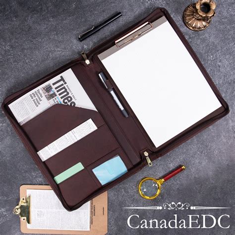 Personalized Name Or Logo Genuine Leather Portfolioa4 Simple Padfolio