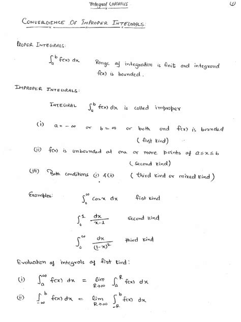 E Convergence Improper Integral Pdf
