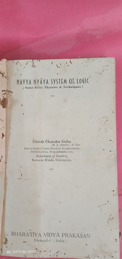 navya nyaya system of logic some basic theories and techniqueas by