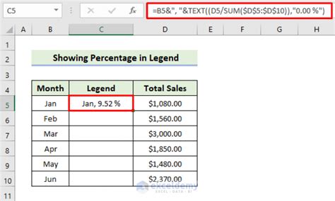 How To Show Percentage In Legend In Excel Pie Chart With Easy Steps