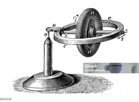 Antique Illustration Physics Principles And Experiments Gyroscope Stock Illustration Download