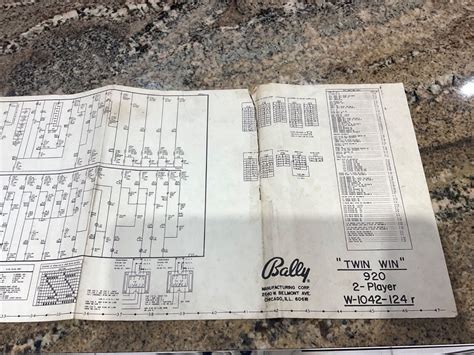 Original Pinball Schematic Bally Twin Win 4642666256