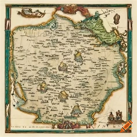 Ancient Map Of Twelve Islands From A Nautical Realm On Craiyon