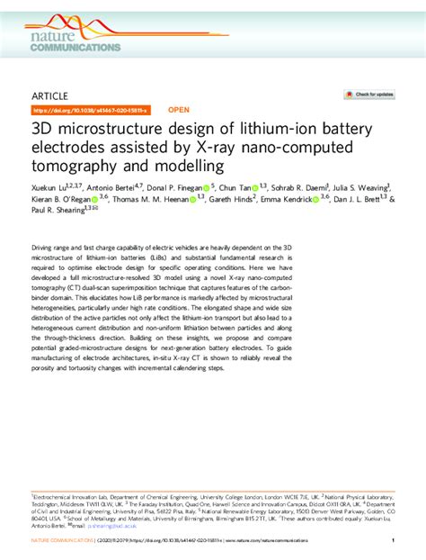 Pdf 3d Microstructure Design Of Lithium Ion Battery Electrodes
