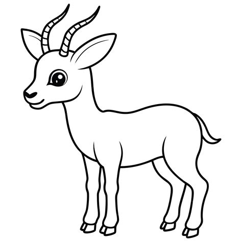 Cute Springbok Outline Clipart Design Springbok Vector Illustration In