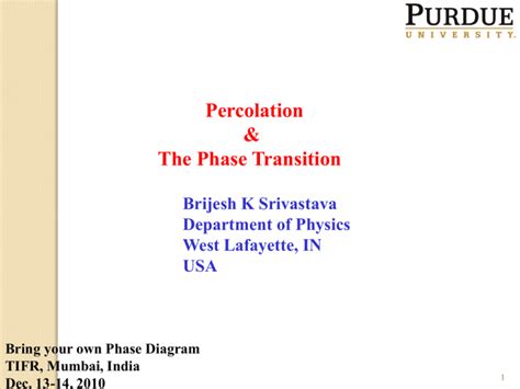 Percolation And The Phase Transition