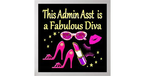 Pretty Pink Admin Asst Diva Design Poster Zazzle