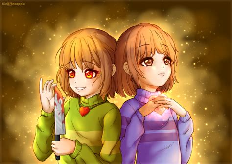 Undertales Chara And Frisk 4k Ultra Hd Video Game Wallpaper Showcase