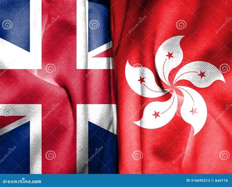 The British Flag And The Hong Kong Flag Overlap Concept Map Depicting
