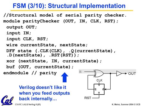 Cs 61c L422 Verilog Ii 1 K Meinz Summer 2004 © Ucb Cs61c