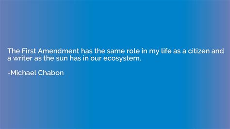 The First Amendment Has The Same Role In My Life As A Citizen Michael Chabon