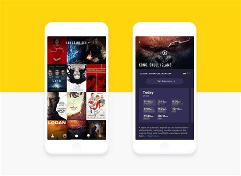 ui for movies collection of cinema app designs