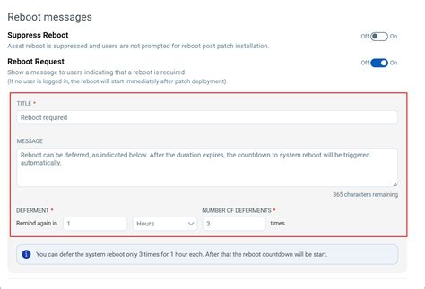 Configuring Reboot Settings