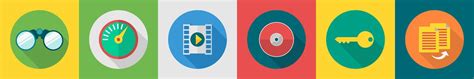 A Set Of 6 User Interface Icons As Binoculars Dashboard Clip 49598045