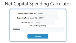 Net Capital Spending Calculator Savvy Calculator