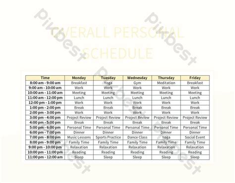 optimizing your personal schedule for maximum efficiency excel