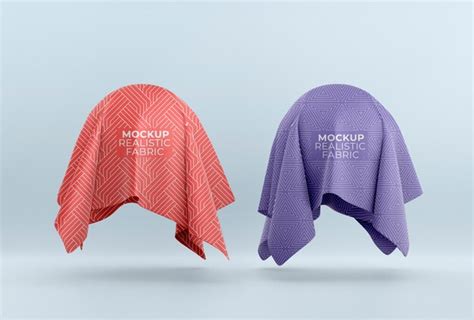 현실적인 패브릭 목업 디자인 세트 프리미엄 Psd 파일