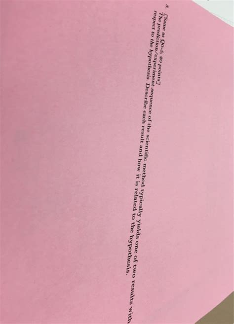 Solved The Predictionexperiment Sequence Of The Scientific