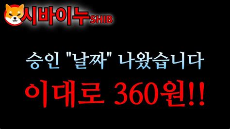 시바이누 코인 이제야 발 뻗고 자겠네요 이대로 쭉 360원 Youtube