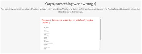 Another Issue With Web Interface Usage Prodigy Support