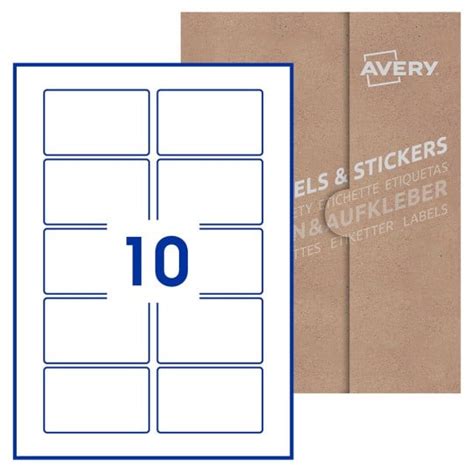 80 X 50mm Rectangle Avery Blank Labels Avery
