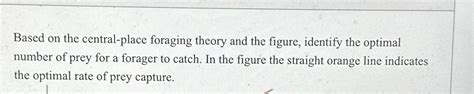 Solved Based On The Central Place Foraging Theory And The