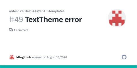 Texttheme Error · Issue 49 · Mitesh77best Flutter Ui Templates · Github