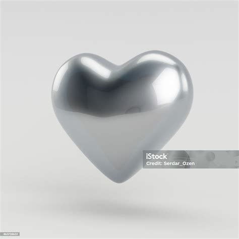 3d 렌더링 개체 모양의 빛나는 실버 하트 풍선 하트 모양에 대한 스톡 사진 및 기타 이미지 하트 모양 은색 3차원 형태 Istock