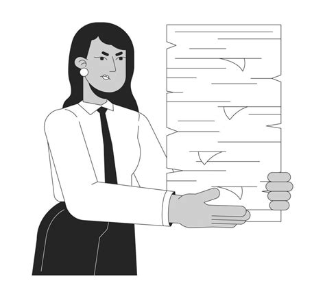 Demanding Boss Delegating More Tasks Black And White 2d Line Cartoon