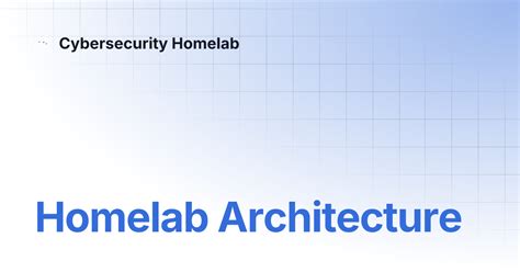 Homelab Architecture Cybersecurity Homelab