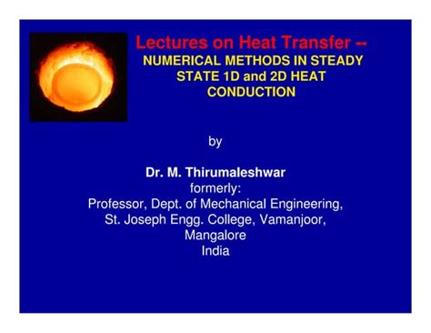 Numerical Methods Steady State 1d And 2d Part I Pdf
