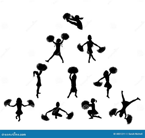 Cheerleader Pyramid 2 Stock Illustration Illustration Of Energy 4851211