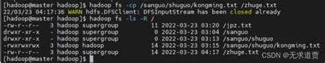 Hadoop集群报错解决及hadoop Fs 的常用操作hadoop Fs Put Csdn博客