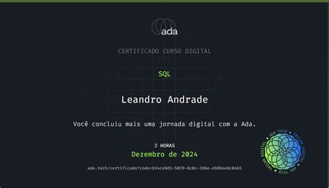 Sql Postgresql Bancodedados Aprendizado Carreira Adatech Santander Leandro Andrade
