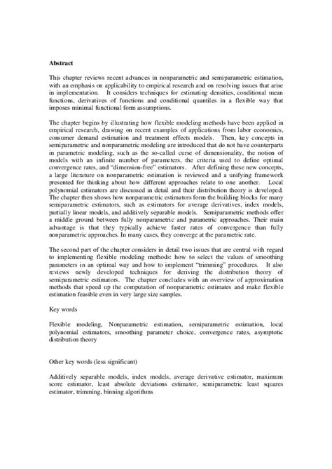 Pdf Implementing Nonparametric And Semiparametric Estimators