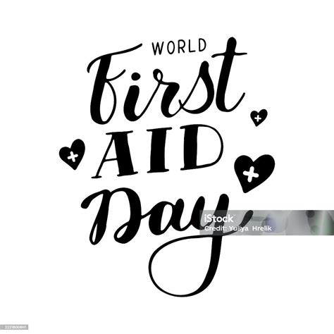 세계 응급 처치의 날 텍스트 배너 손으로 쓴 문구 손으로 그린 서예 레터링 직접 만든 스크립트 텍스트 영감을 주는 포스터 소셜 미디어 게시물 프로젝트에 대한 인용문 우아하고