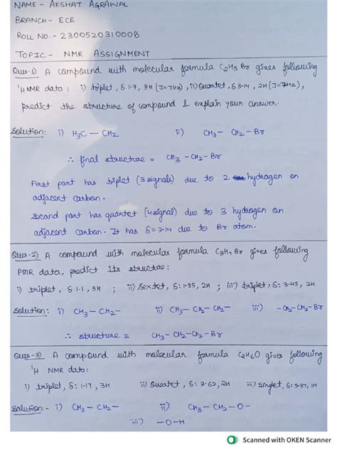 Nmr Assignment Pdf
