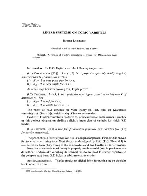 R Linear Systems On Toric Varieties Laterveer Pdf Space