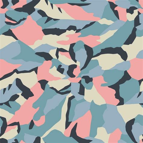 Vector Color Blocking Flower With Layers Illustration Seamless Repeat Pattern Vector