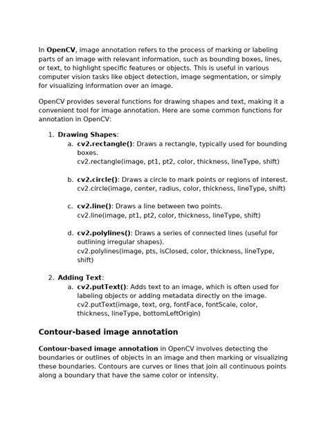 Opencv Provides Several Functions For Drawing Shapes And Tex Pdf