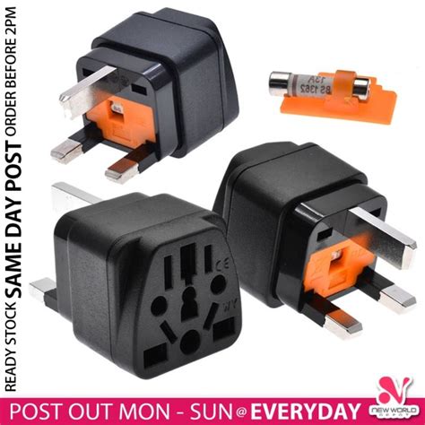 𝗪𝗜𝗧𝗛 𝟭𝟯𝗔 𝗙𝗨𝗦𝗘 》all Types Universal Adapter Portable Travel 3 Pin Plug