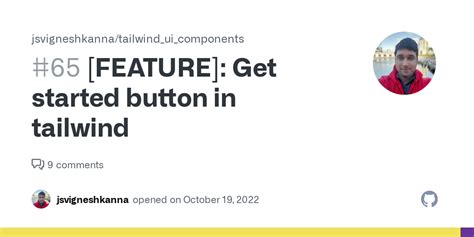 Feature Get Started Button In Tailwind · Issue 65 · Jsvigneshkanna