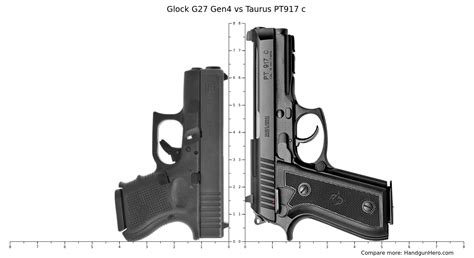 Glock G27 Gen4 Vs Taurus Pt917 C Size Comparison Handgun Hero