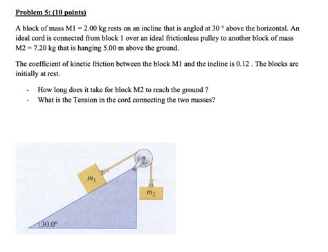 Solved A Block Of Mass M1 2 00 Kg Rests On An Incline That