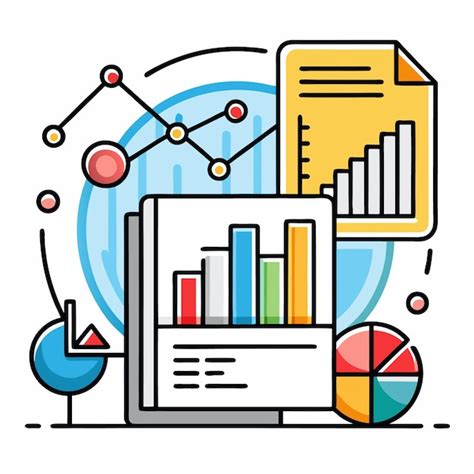 Colorful Data Analysis With Graphs Charts And A Report Premium Ai Generated Vector