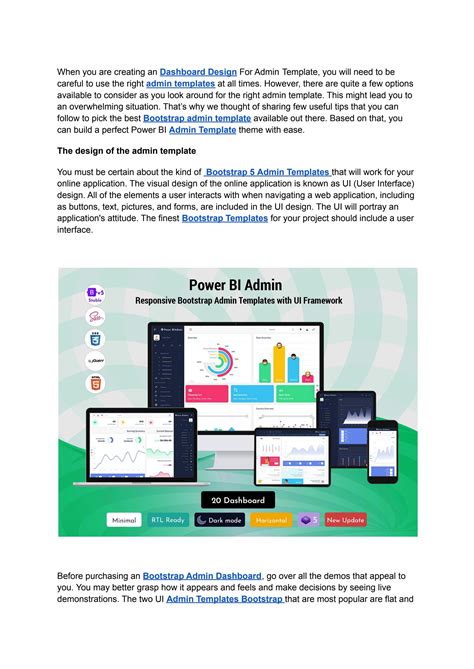 Dashboard Design And Components Of Power BI Admin Template By Mcfarlanefrancis Issuu