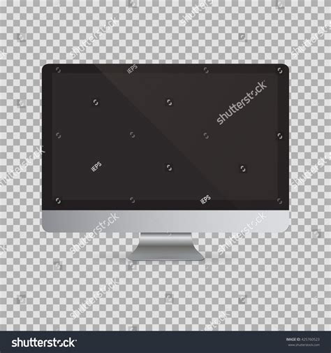 Realistic Computer Monitor Isolated Background Vector Stock Vector Royalty Free 425760523