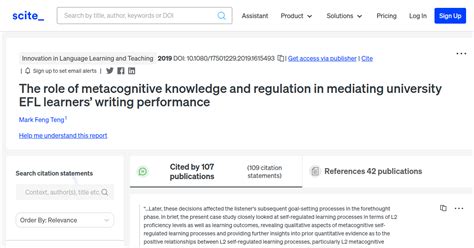 The Role Of Metacognitive Knowledge And Regulation In Mediating University Efl Learners Writing