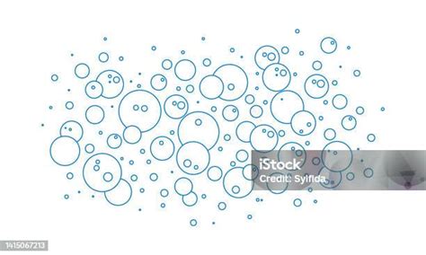 거품 거품 벡터 라인 아이콘 비누 물 패턴 바다 또는 샴페인 배경 목욕 소다 또는 산소 그림 비누 거품에 대한 스톡 벡터 아트 및 기타 이미지 Istock